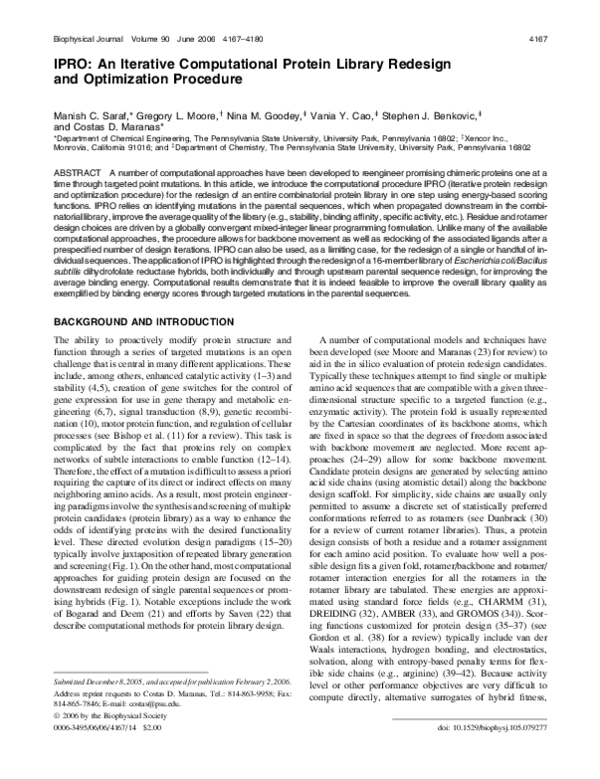 (PDF) IPRO: An Iterative Computational Protein Library Redesign and ...