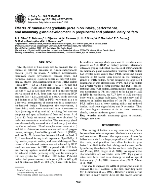(PDF) Effects of rumen-undegradable protein on intake, performance, and ...