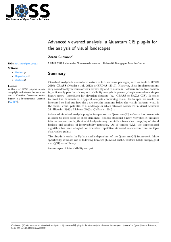 (PDF) Advanced viewshed analysis: a Quantum GIS plug-in for the analysis of visual landscapes