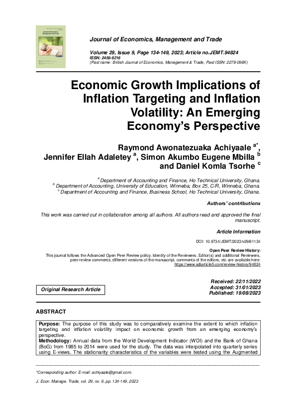 (PDF) Economic Growth Implications of Inflation Targeting and Inflation ...