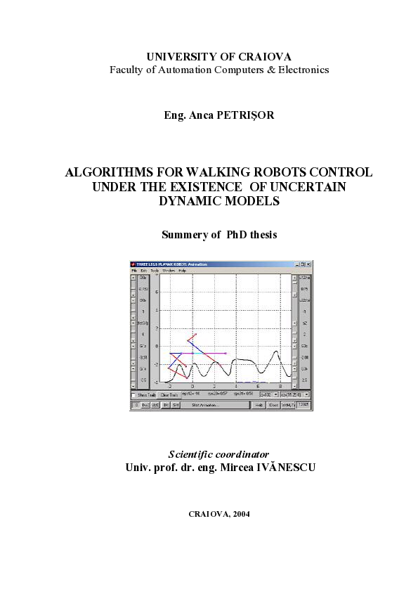 Algorithms For Walking Robots Control Under The Existence Of Uncertain