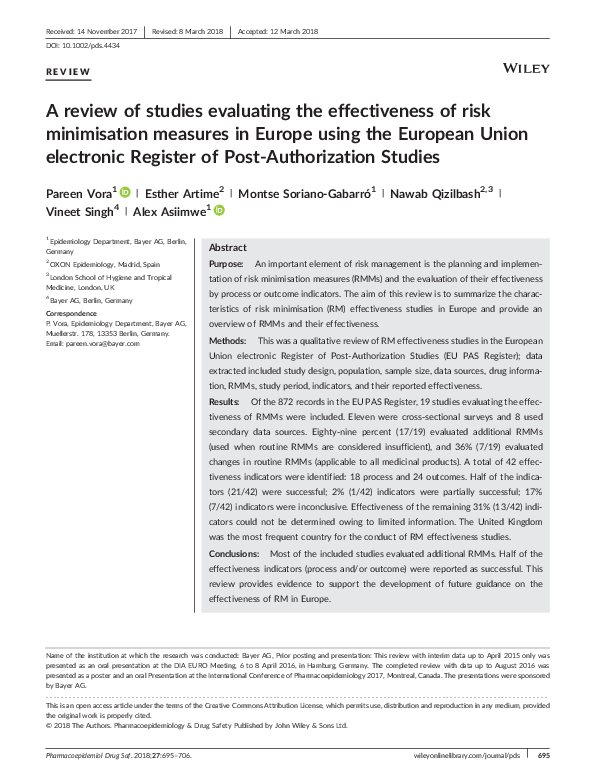 (PDF) A review of studies evaluating the effectiveness of risk ...