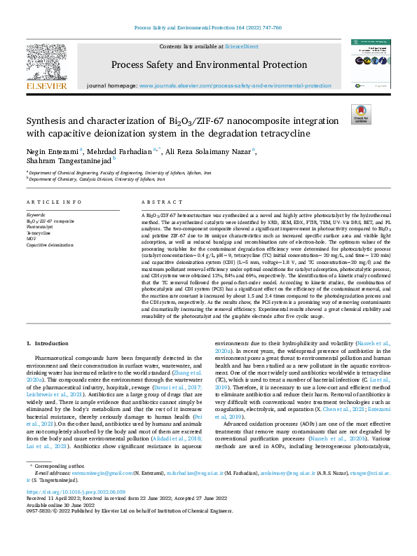 (PDF) Synthesis and characterization of Bi2O3/ZIF-67 nanocomposite integration with capacitive ...