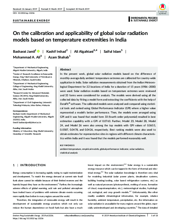 (PDF) On the calibration and applicability of global solar radiation ...