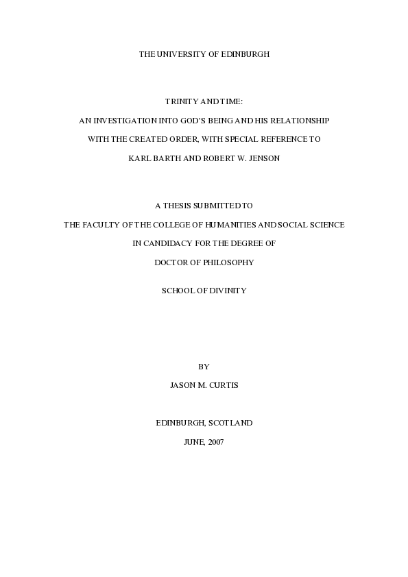 (PDF) Trinity and time: An investigation into God's being and his ...