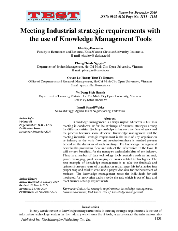 (PDF) Meeting Industrial strategic requirements with the use of ...