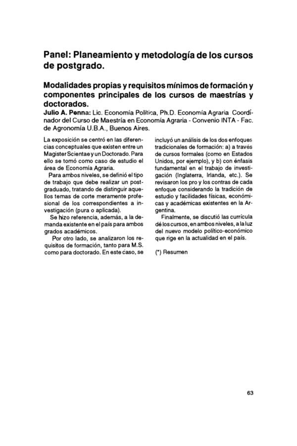 (PDF) Planeamiento y metodología de los cursos de postgrado