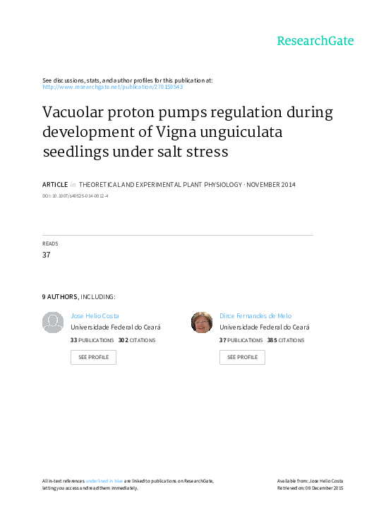 (PDF) Vacuolar proton pumps regulation during development of Vigna ...