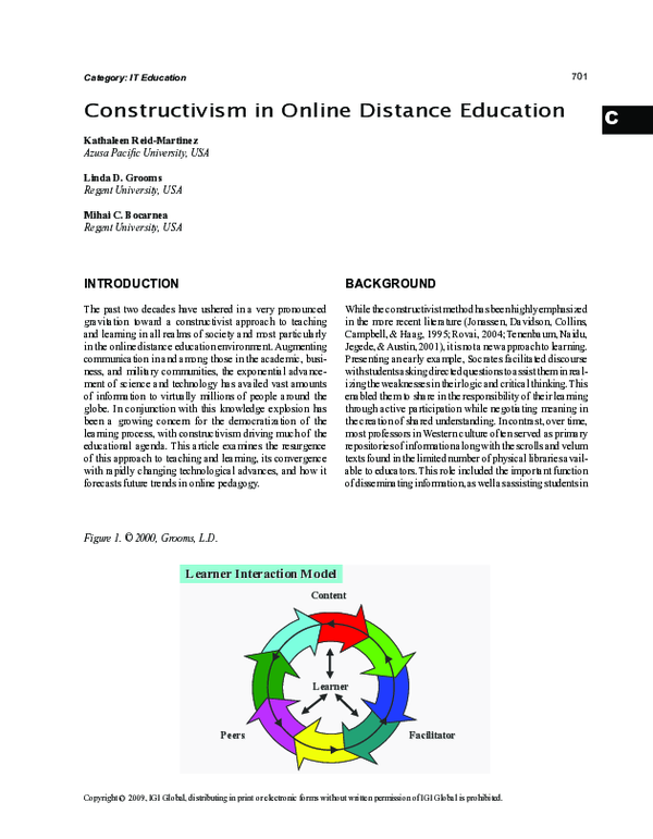 (PDF) Constructivism in Online Distance Education