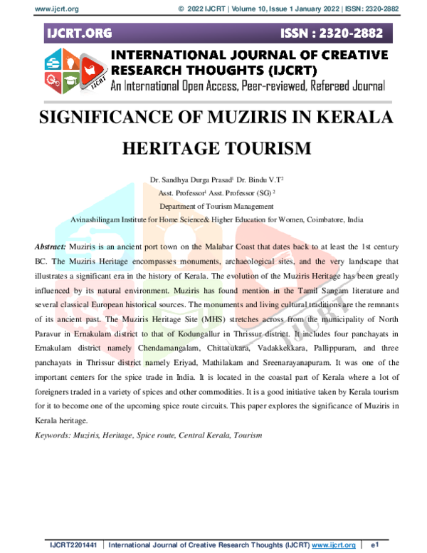 (PDF) Significance of Muziris in Kerala