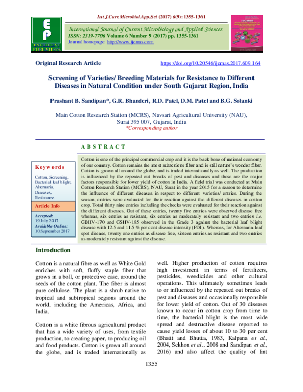 (PDF) Screening of Varieties/ Breeding Materials for Resistance to ...