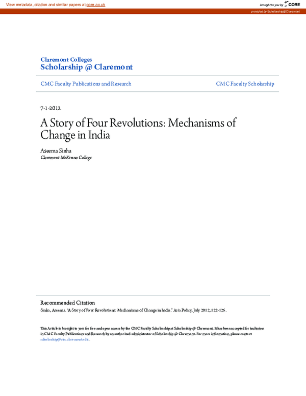A Story of Four Revolutions: Mechanisms of Change in India
