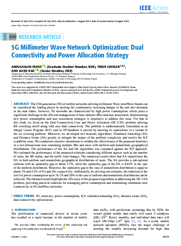 (PDF) 5G Millimeter Wave Network Optimization: Dual Connectivity and Power Allocation Strategy