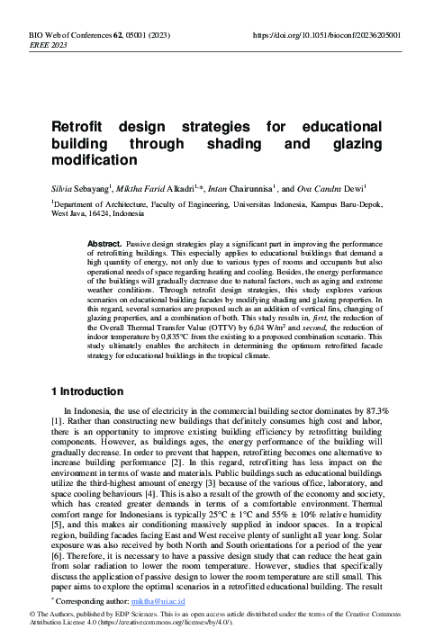 (PDF) Retrofit design strategies for educational building through ...