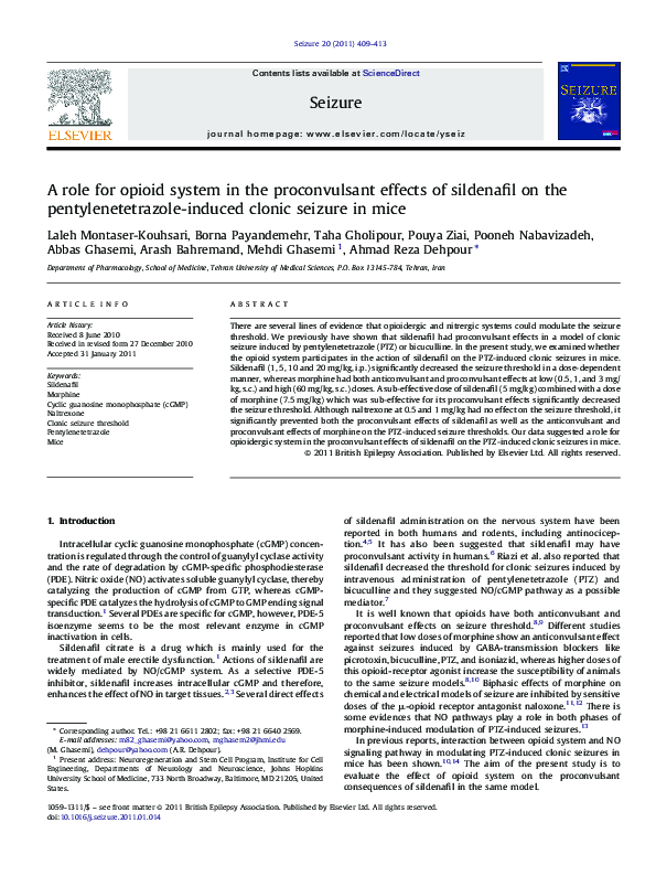 (PDF) A role for opioid system in the proconvulsant effects of ...