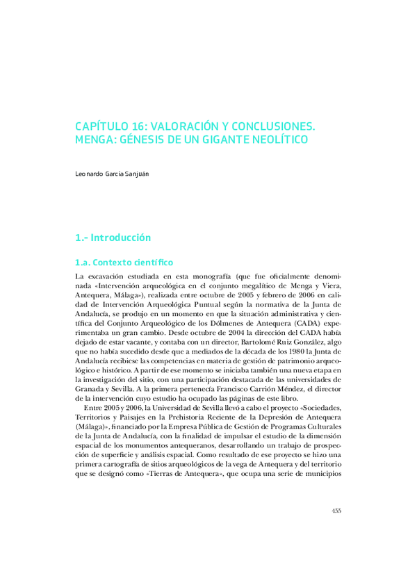 (PDF) "Valoración y conclusiones. Menga: génesis de un gigante ...