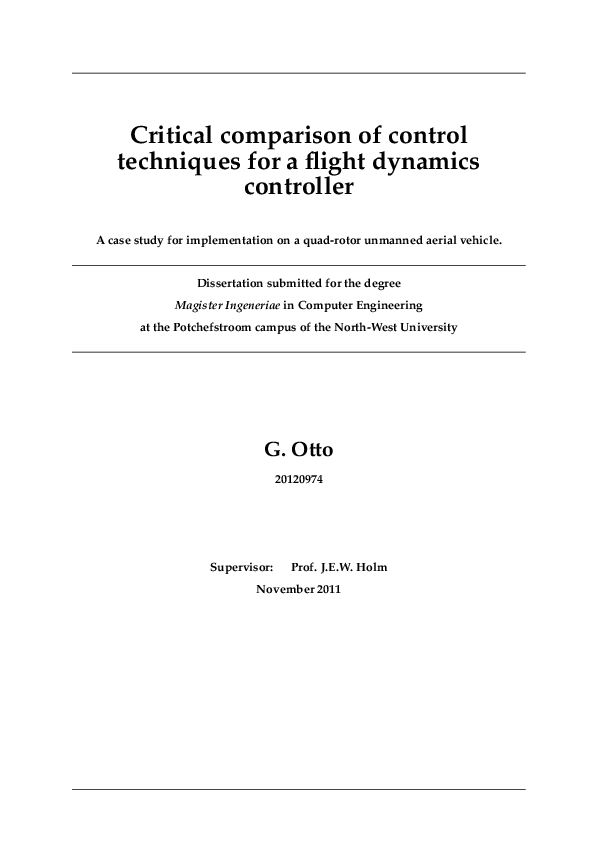 (PDF) Critical comparison of control techniques for a flight dynamics ...