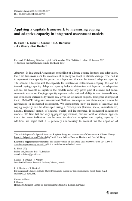(PDF) Applying a capitals framework to measuring coping and adaptive ...