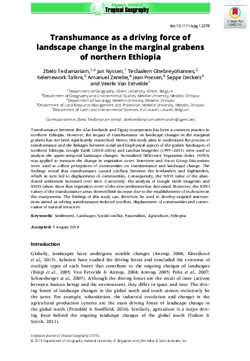 (PDF) Transhumance as a driving force of landscape change in the marginal grabens of northern ...
