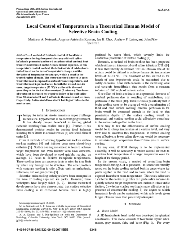 (PDF) Local control of temperature in a theoretical human model of ...