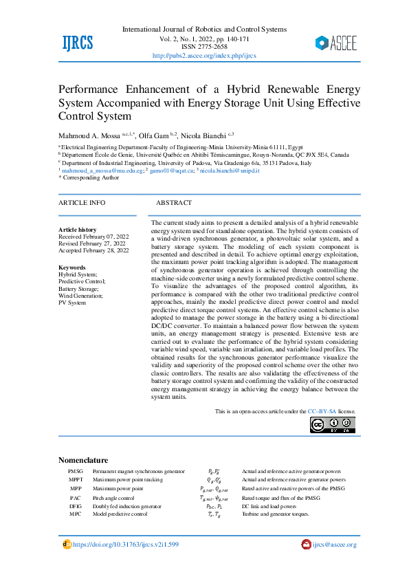 (PDF) Performance Enhancement of a Hybrid Renewable Energy System ...