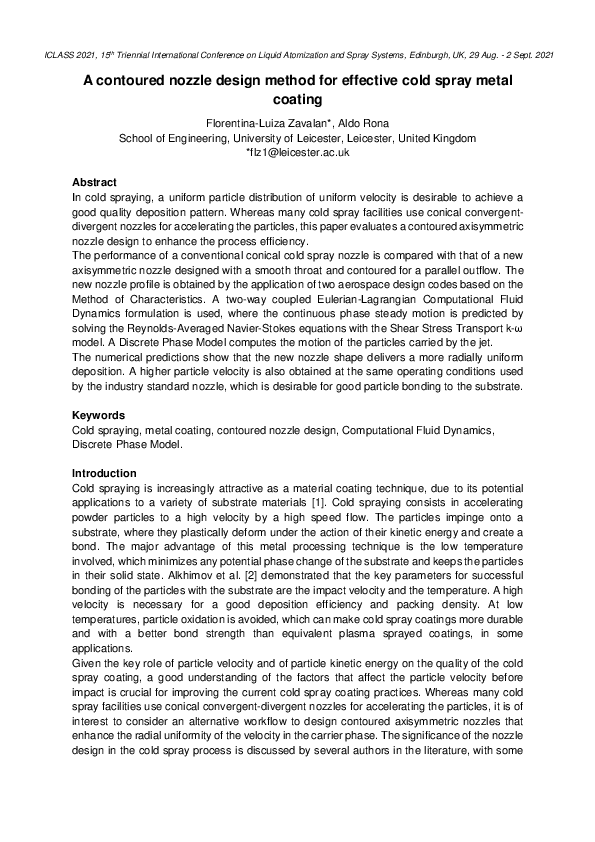 (PDF) A contoured nozzle design method for effective cold spray metal ...