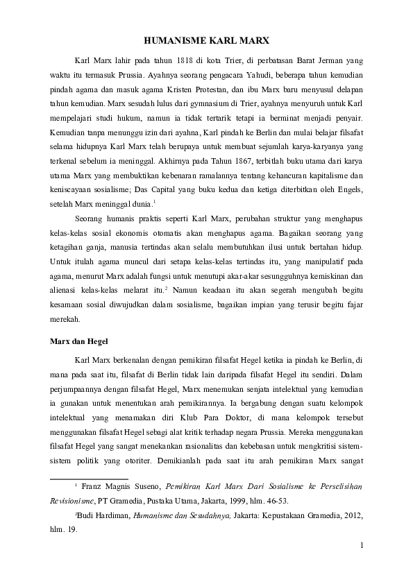 (DOC) HUMANISME KARL MARX