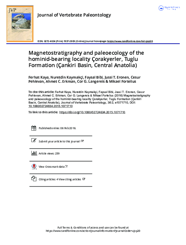 (PDF) Magnetostratigraphy and paleoecology of the hominid-bearing ...