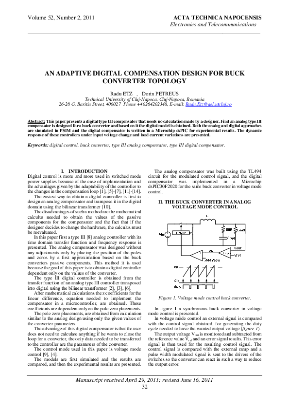 (PDF) An Adaptive Digital Compensation Design For Buck Converter ...