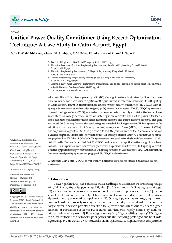 (PDF) Unified Power Quality Conditioner Using Recent Optimization ...