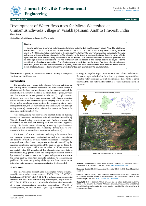 (PDF) Development of Water Resources for Micro Watershed at ...
