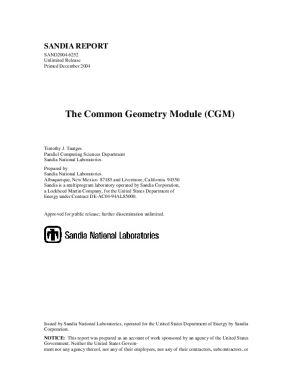 (PDF) The Common Geometry Module (CGM)