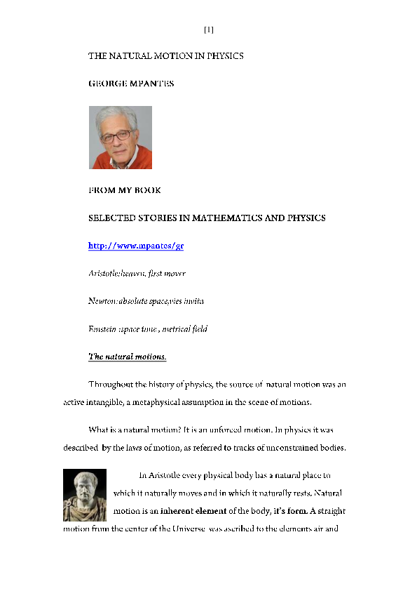(PDF) The natural motion in physics