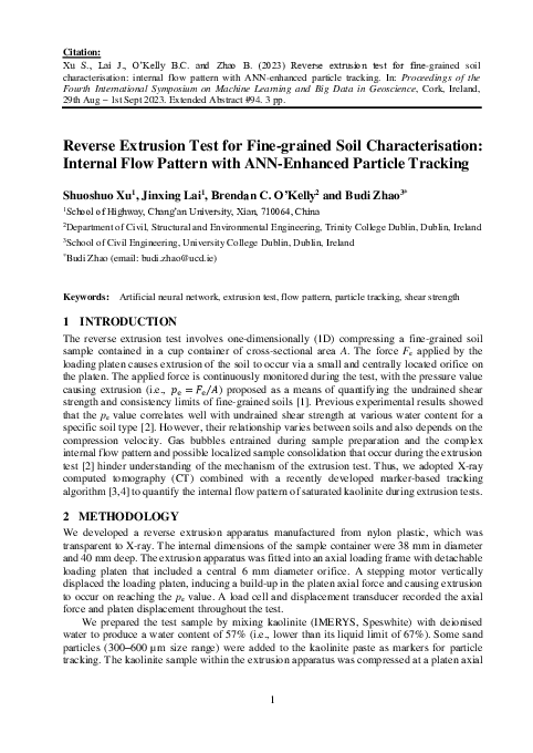 (PDF) Reverse extrusion test for fine-grained soil characterisation ...