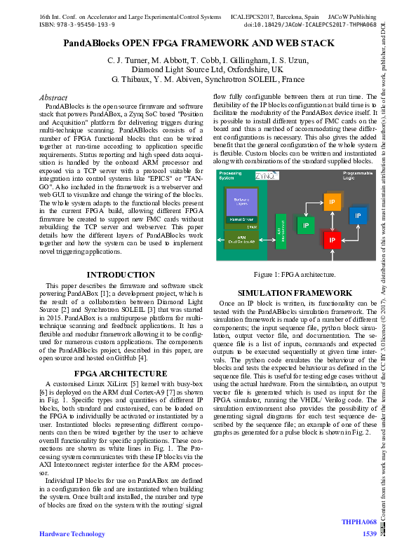 (PDF) PandABlocks Open FPGA Framework and Web Stack