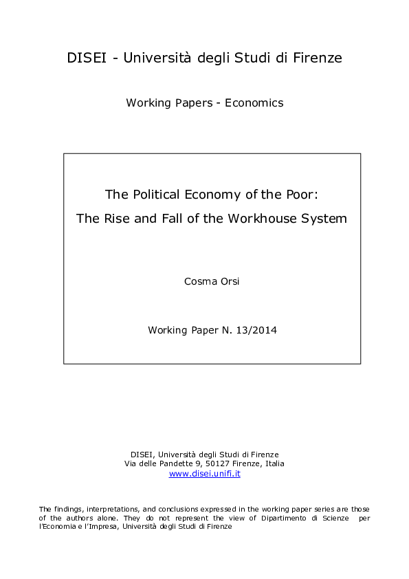 (PDF) The Political Economy of the Poor: The Rise and Fall of the ...