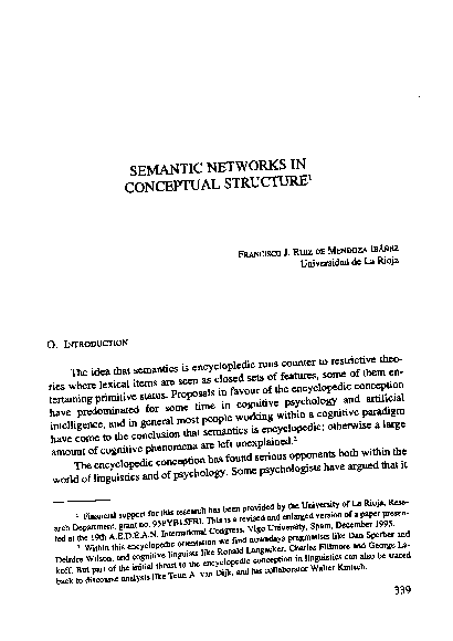 (PDF) Semantic networks in conceptual structure