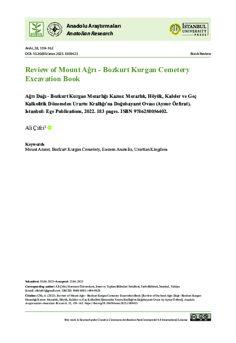 (PDF) Review of Mount Ağrı -Bozkurt Kurgan Cemetery Excavation Book