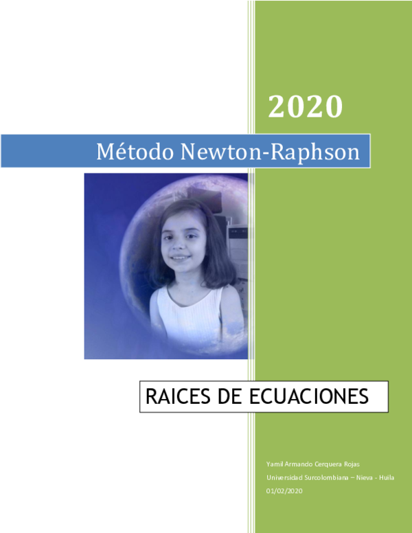 (PDF) Método Newton-Raphson RAICES DE ECUACIONES | Yamil Armando ...