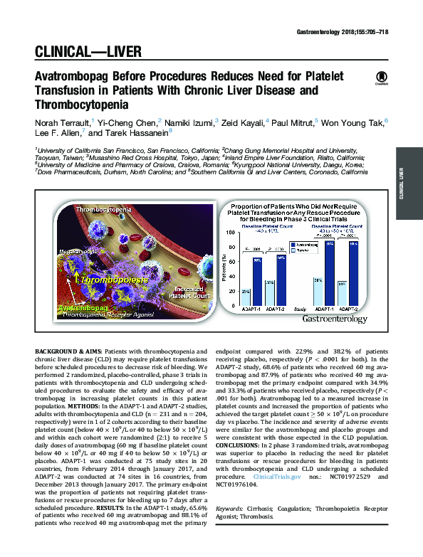 (PDF) Avatrombopag Before Procedures Reduces Need for Platelet ...