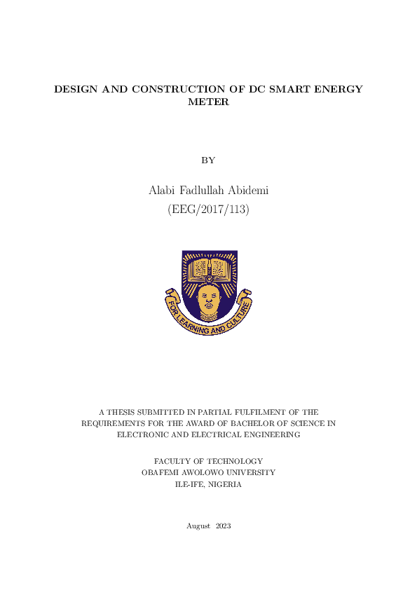(PDF) Design and Construction of DC Smart Energy Meter