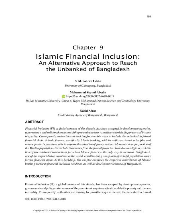 (PDF) Islamic Financial Inclusion