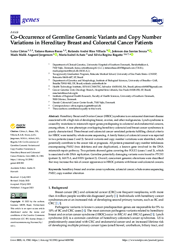 (PDF) Co-Occurrence of Germline Genomic Variants and Copy Number ...