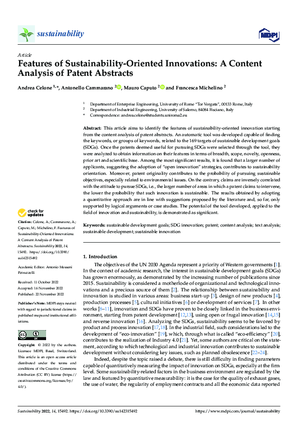 (PDF) Features of Sustainability-Oriented Innovations: A Content ...