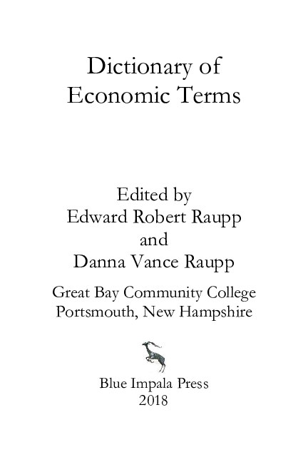 (PDF) Dictionary of Economic Terms