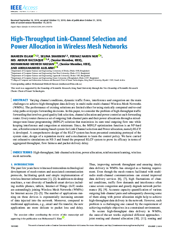 (PDF) High-Throughput Link-Channel Selection and Power Allocation in ...