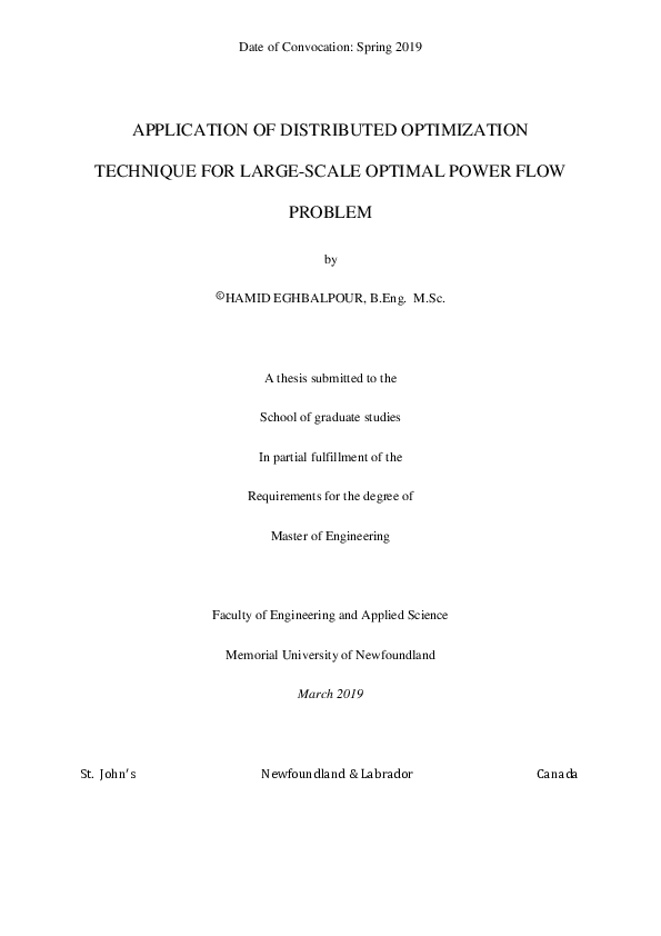 (PDF) Application of distributed optimization technique for large-scale optimal power flow problem