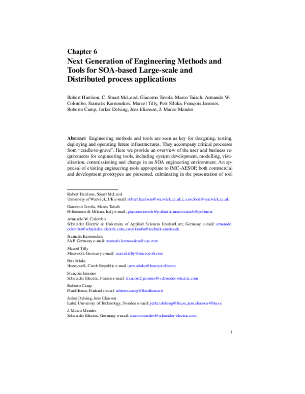 (PDF) Chapter 6 Next Generation of Engineering Methods and Tools for SOA-based Large-scale and ...