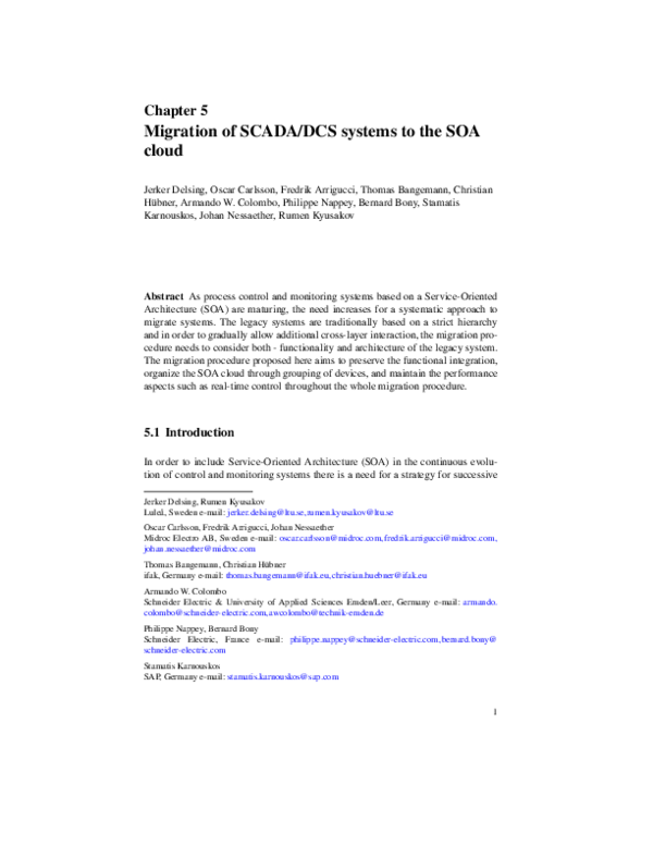 (PDF) Chapter 5 Migration of SCADA/DCS systems to the SOA cloud