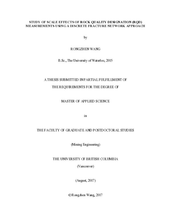 (PDF) Study of scale effects of rock quality designation (RQD ...